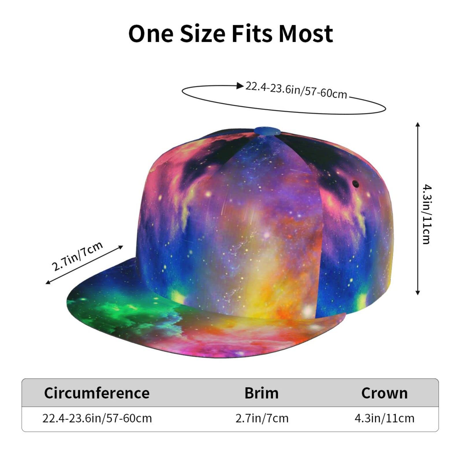 SULIZYAL Colorful Galaxy Snapback Hat Cool Hip Hop Baseball Cap Adjustable Flat Bill Brim Trucker Hats for Men Women