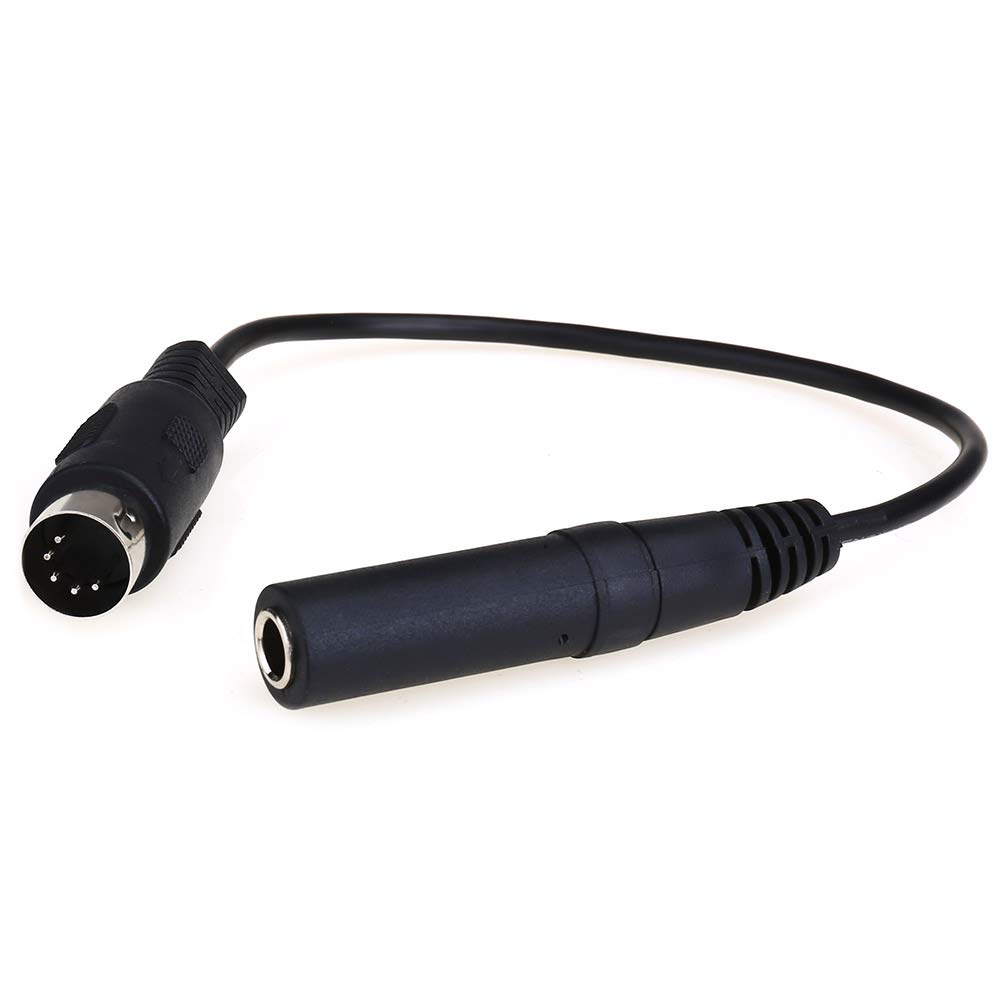 NANYI 1/4" (6.35mm) Female TRS to DIN 5 PIN MIDI Cable Adapter for Speaker, Amplifier Mixer to MIDI Keyboard Synthesizer and Guitar Connection 1FT / 30 CM