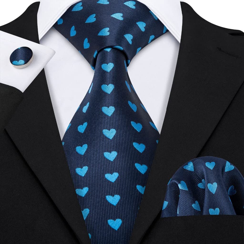 WODMB Men Tie 100% Silk Jacquard Woven Cartoon Pattern Tie for Men Wedding Business Party Neck Tie Set (Color : A, Size : One Size)