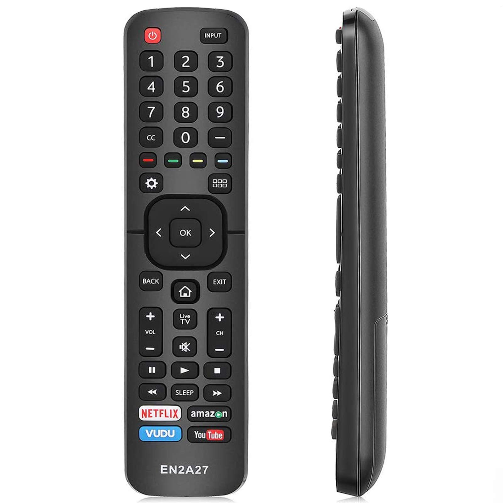 Universal Remote Control for Hisense LED HDTV TV HD Smart TV Remote. It is Equipped with Netflix, Amazon, Vudu and YouTube Buttons