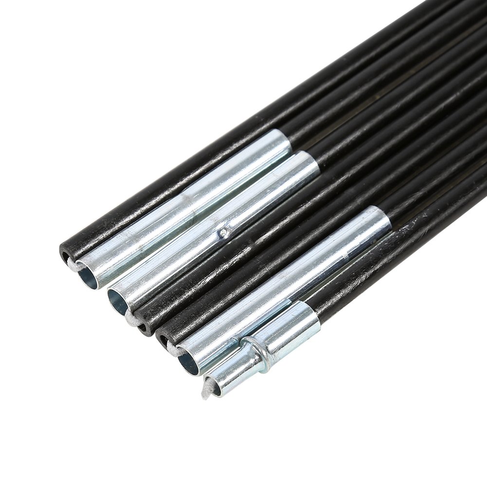 Portable Double Tent Pole, Tent Pole, 2 Sets 7 Sections for Hiking Traveling Camping Backpacking