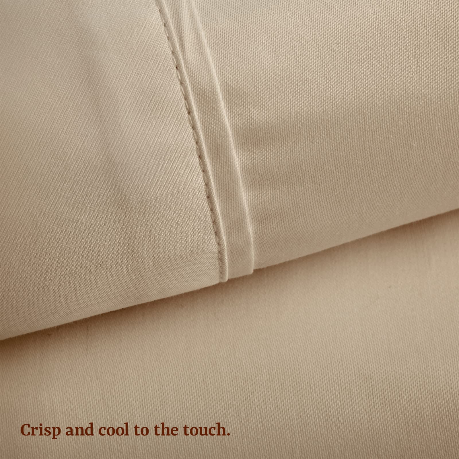 Peru Pima 285 Thread Count Percale 4 Piece Bed Sheet Set - 100% Peruvian Pima Cotton - Hotel Luxury Quality, Extra Soft and Cooling Sheets - White Solid Color - Queen Size