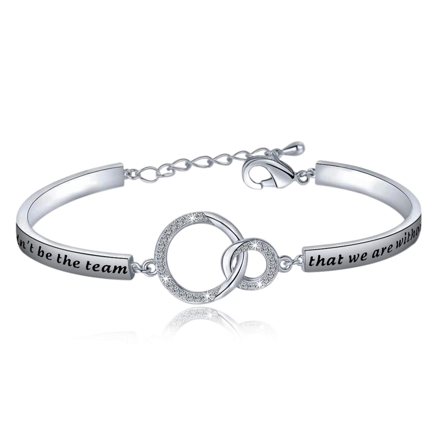 POTIY Team Gift for Boss Coach Manager Team Mom We Wouldn't Be the Team That We Are Without You Bracelet Thank You Gift for Team Coach (BR-Silver)