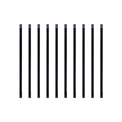 Nuvo Iron RCTB32 10 Pack Baluster, 32" Rectangular Plastic End Caps, Black, 10 Count