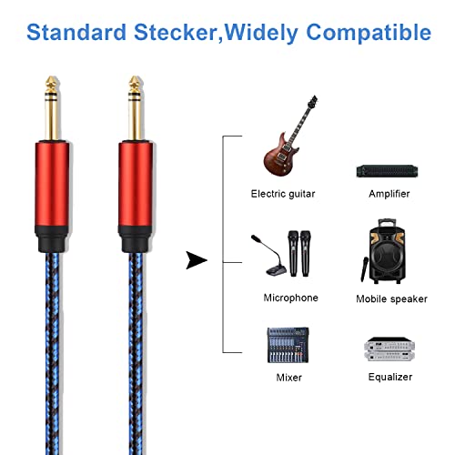 NC XQIN TRS Cable 1/4 to 1/4 Audio Cable,Quarter Inch Cable 1/4 inch Cable Balanced Stereo Audio Cable Nylon Braid - 15FT