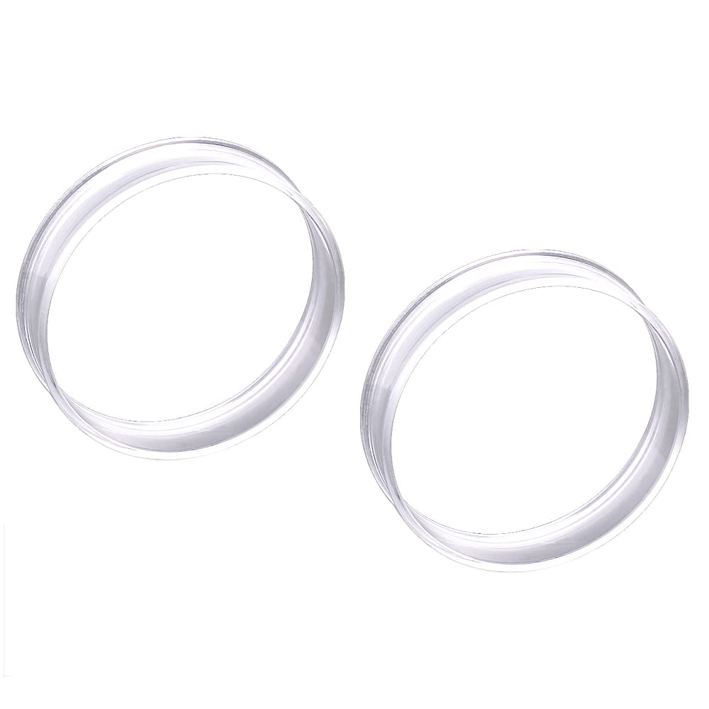 Pierced Owl UV Acrylic Thin Walled Clear Tunnel Plug Earrings, Sold as a Pair (25mm (1"))