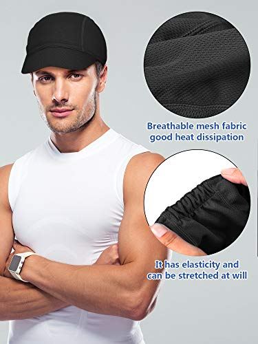 SATINIOR 6 Pieces Cycling Cap Breathable Bike Hat Sweat Absorption Helmet Liner Skull Cap (Black)