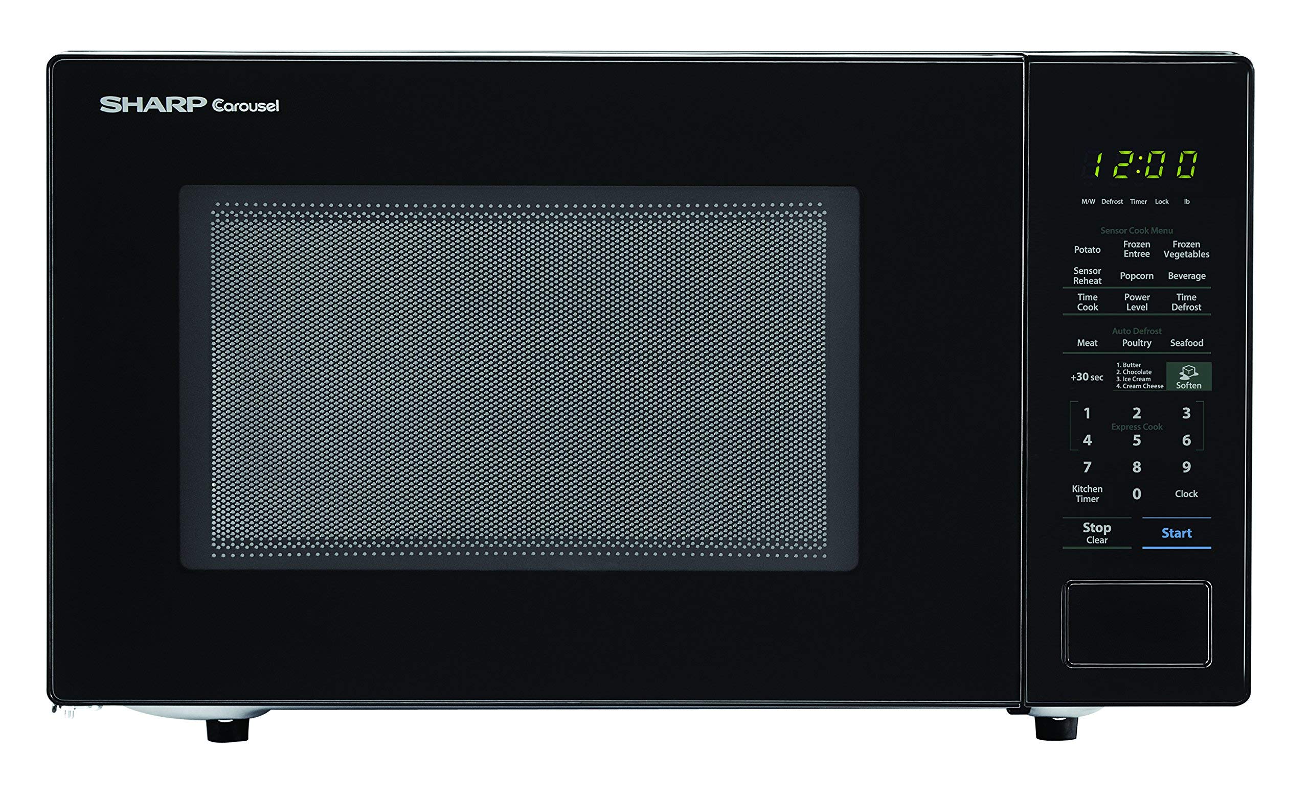 SHARP Black Carousel 1.4 Cu. Ft. 1000W Countertop Microwave Oven (ISTA 6 Packaging), Cubic Foot, 1000 Watts (Renewed)