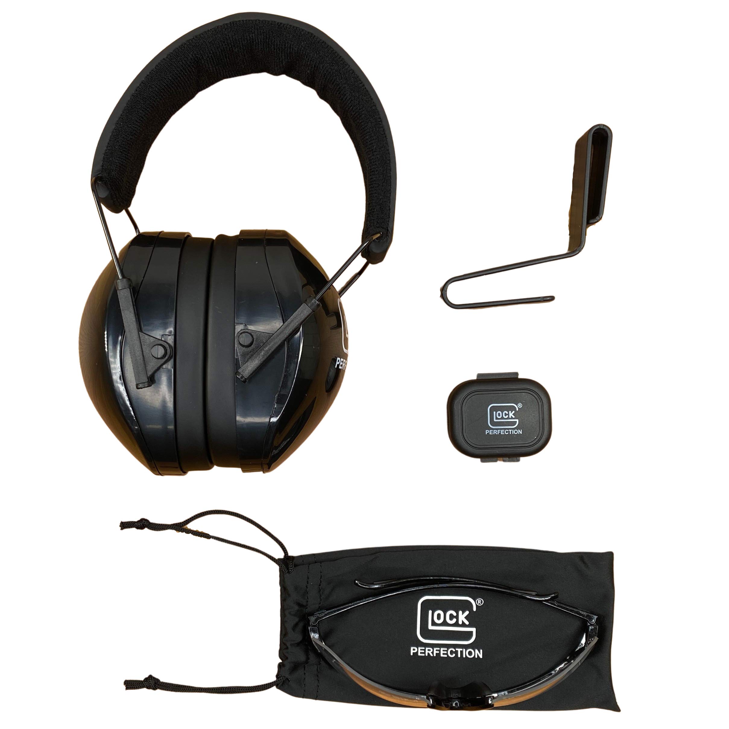 Official GLOCK Range Kit Earmuff Hearing Protectors & Protective Glasses & Earplugs w/ Case