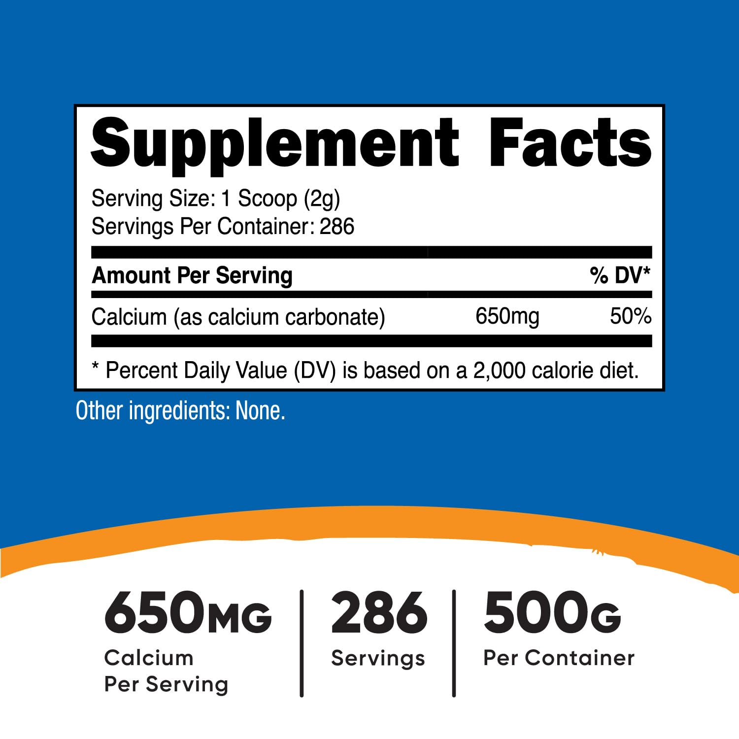 Nutricost Calcium Carbonate Powder 500 Grams