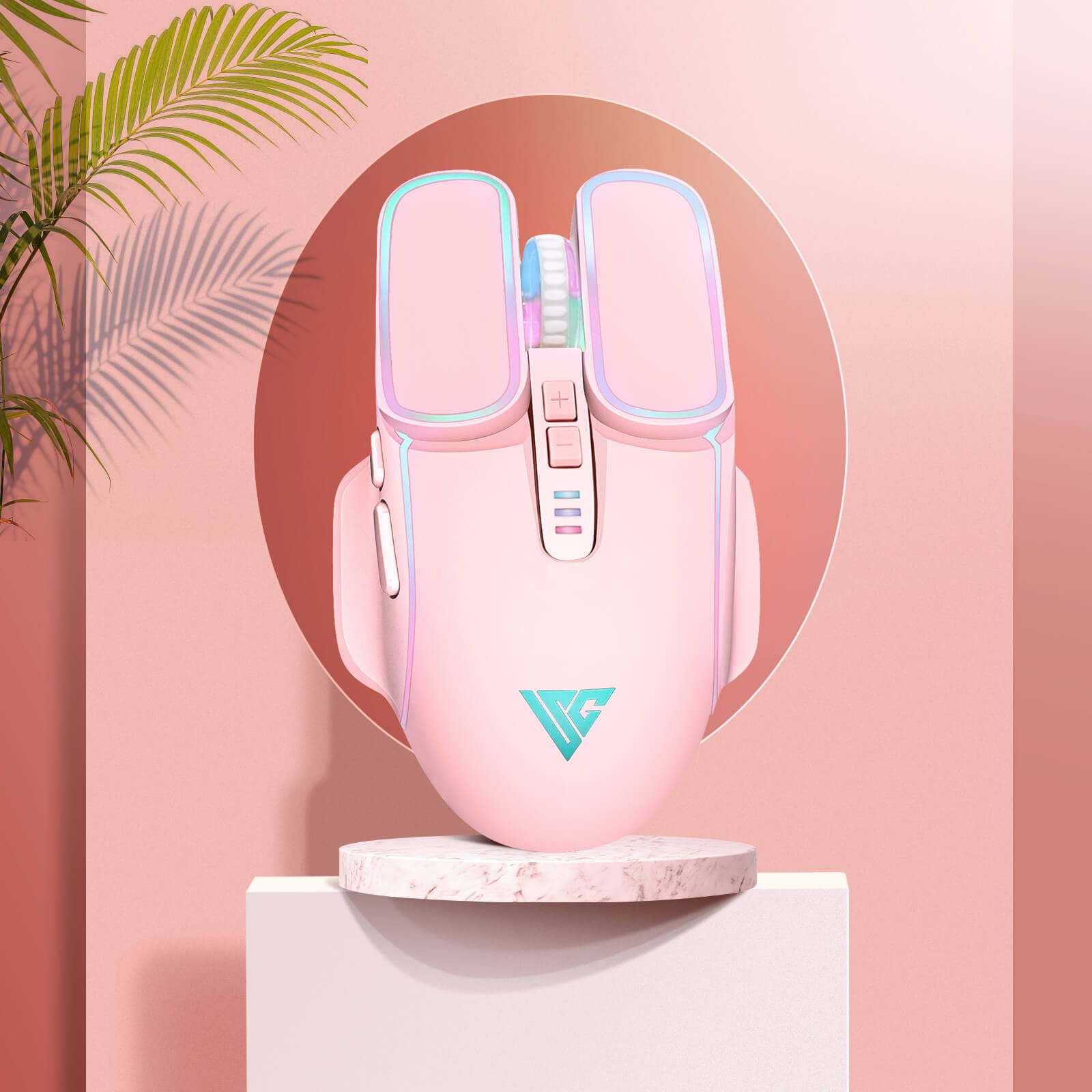 STOGA Wireless Gaming Mouse, 2.4GHz, 3 Adjustable DPI, USB Receiver, Pink