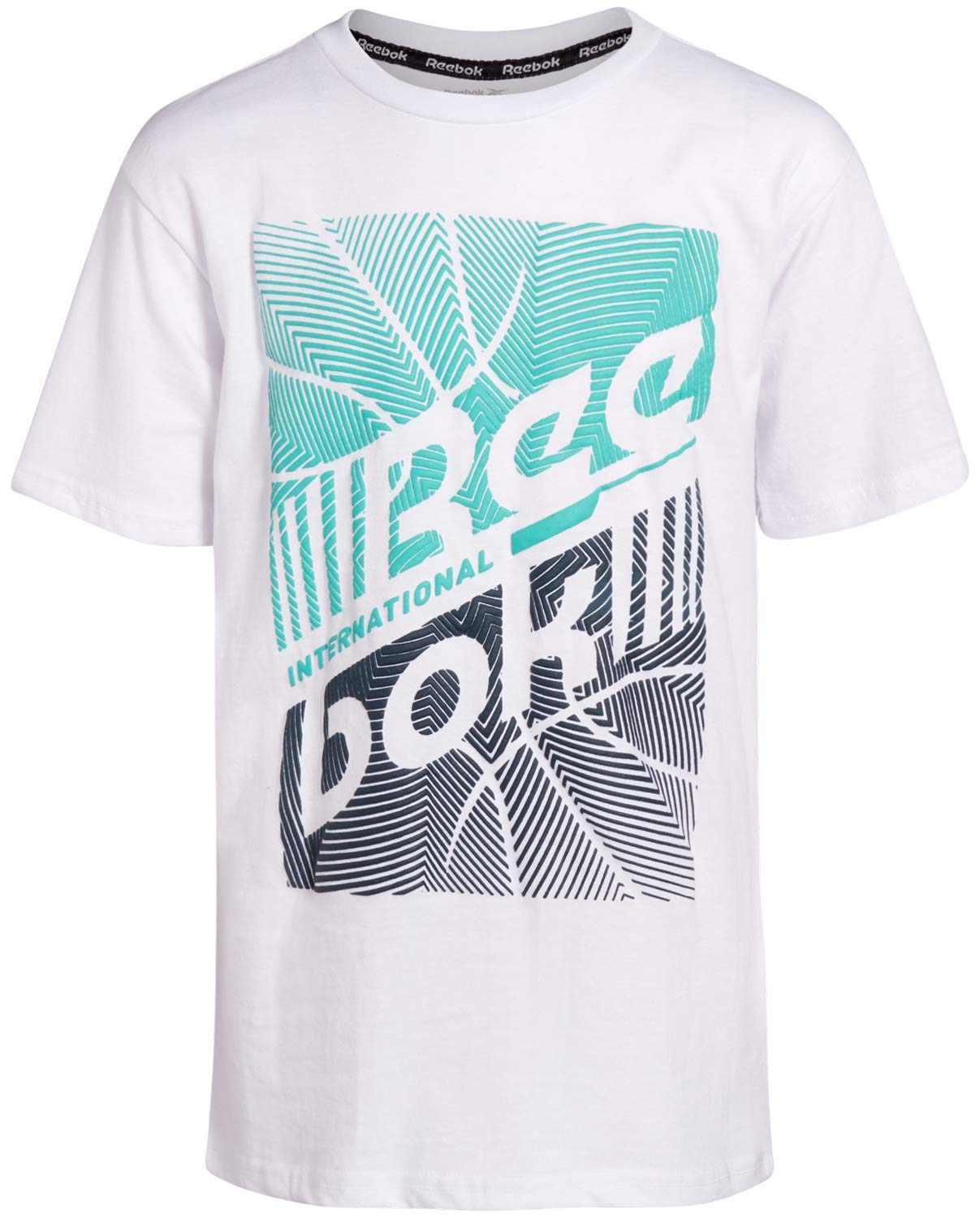Reebok Boys’ Athletic T-Shirt – 2 Pack Active Performance Sports Tee (S-XL), Size Small, White Print