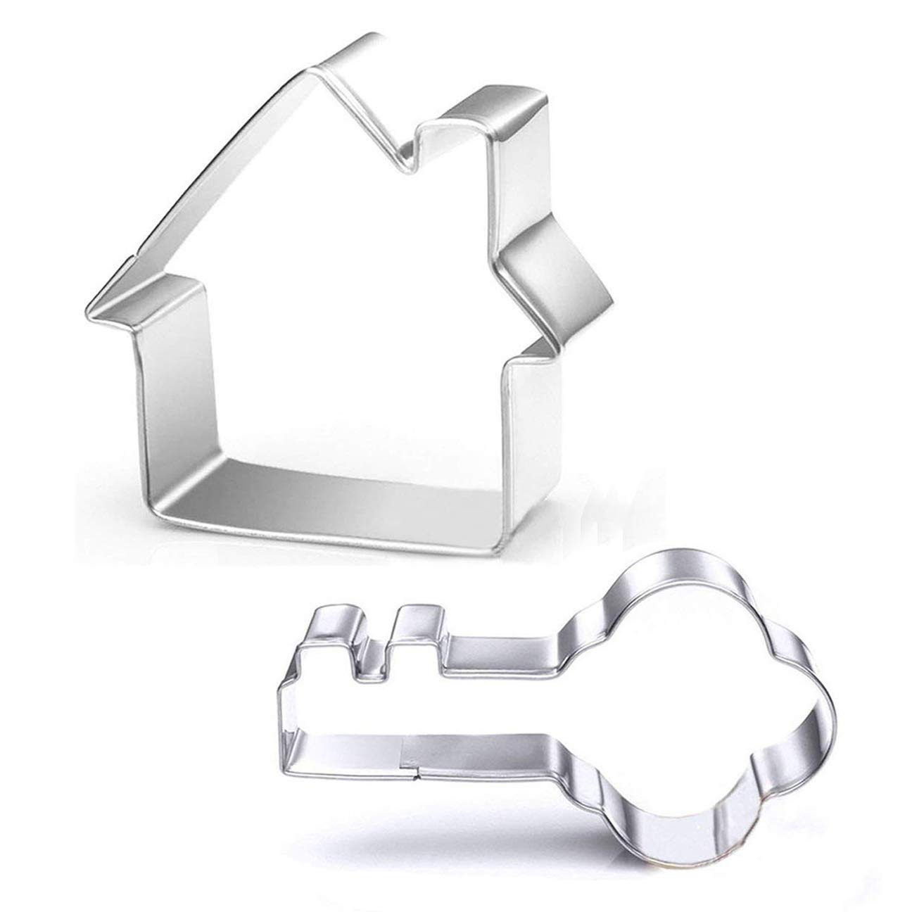 WOTOY Small Key and House Cookie Cutters Set - Stainless Steel