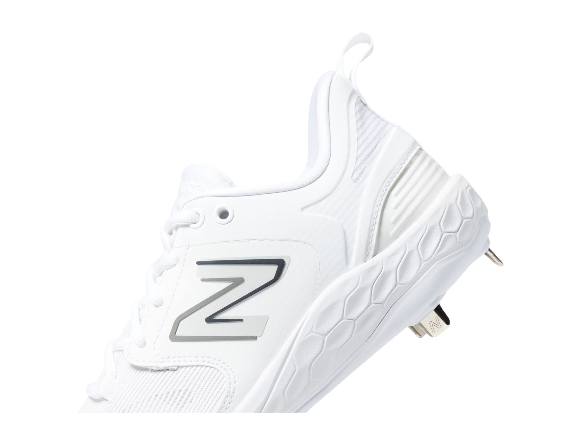 New Balance Men's Fresh Foam X 3000 V6 Metal Baseball Shoe, White/Black, 8.5
