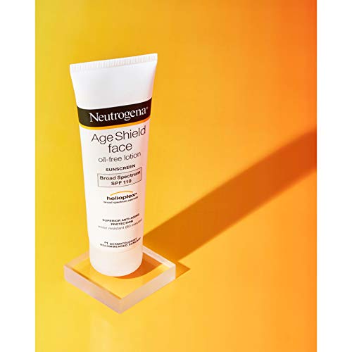 Neutrogena Age Shield Face Lotion Sunscreen with Broad Spectrum SPF 110, Oil-Free & Non-Comedogenic Moisturizing Sunscreen to Prevent Signs of Aging, 3 fl. oz