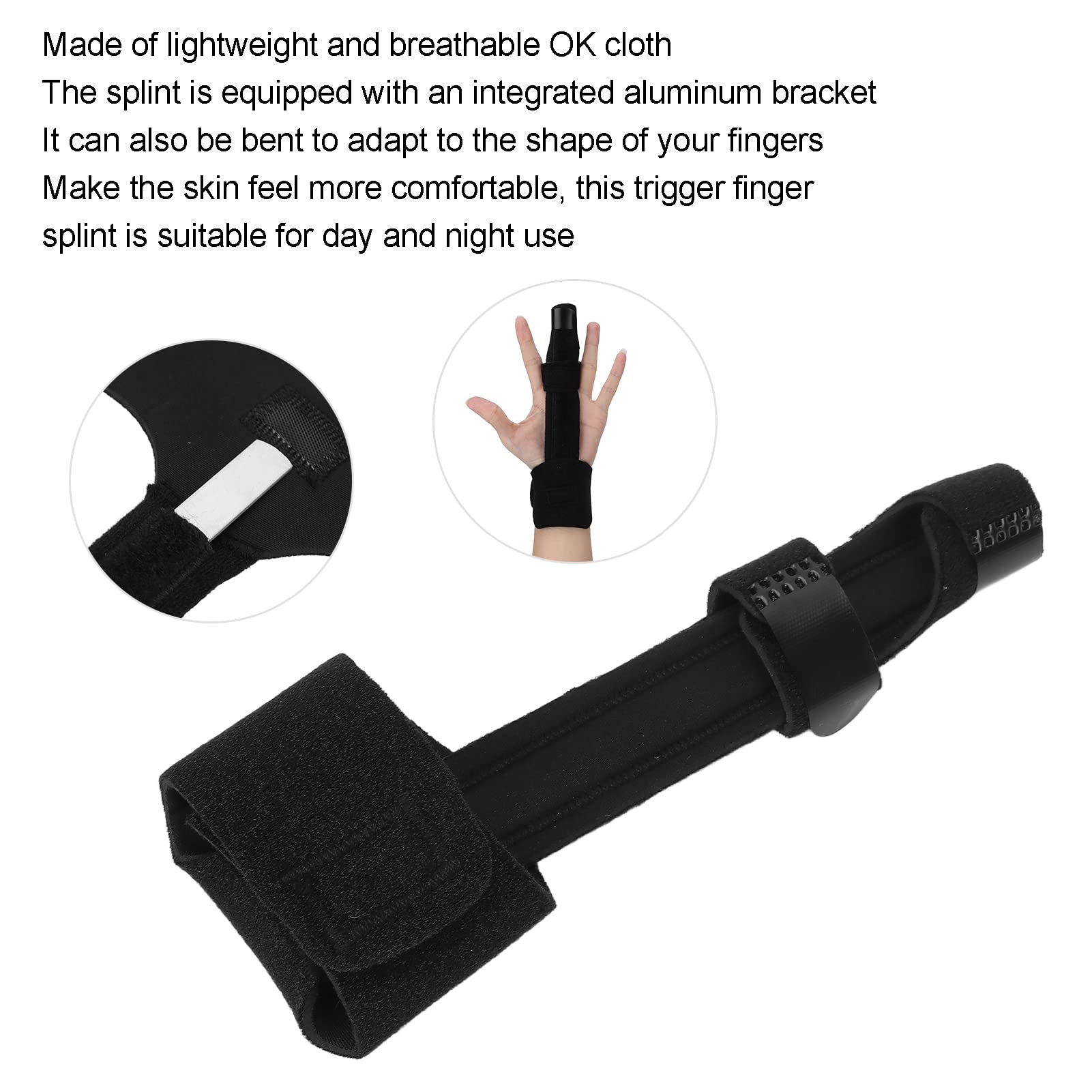 Shanrya Knuckle Immobilizer Braces, Finger Splint Lightweight Breathable Adjustable Plastically for Injuries Arthritis for Sprains Mallet Injury