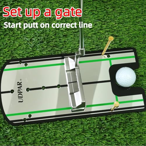 UDPARSCO Golf Putting Alignment Mirror, Portable Golf Training Aid, Putting Golf Training Equipment, Putting Trainer, Size 12 x 6 Inches