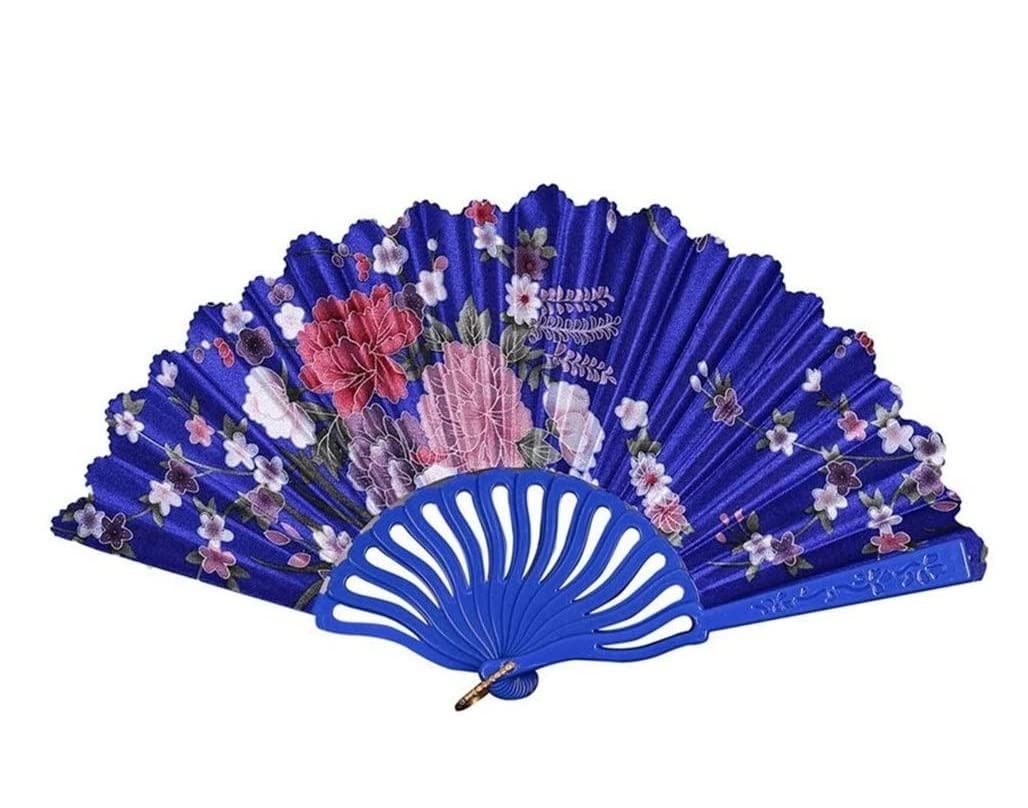 ZAEGO Chinese Fan New Chinese Style Decor Folding Fan Dance Wedding Party Lace Silk Folding Hand Flower Fan Japanese Fan ( Color : Onecolor , Size : 24cm )