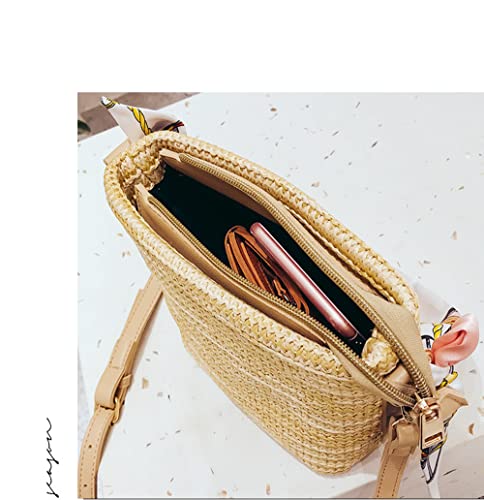 UEOE Straw Purse For Women Crossbody Bag Summer Rattan Beach Bag Wicker Shoulder Bag (Style A)