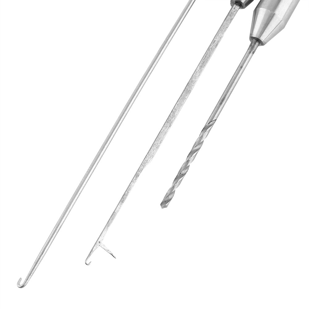 Uxsiya Baiting Needle Tool 3 in 1 Aluminum Alloy Fishing Bait Needle Set Fish Drill Tackle Baiting Rig Tool for Making Rigs