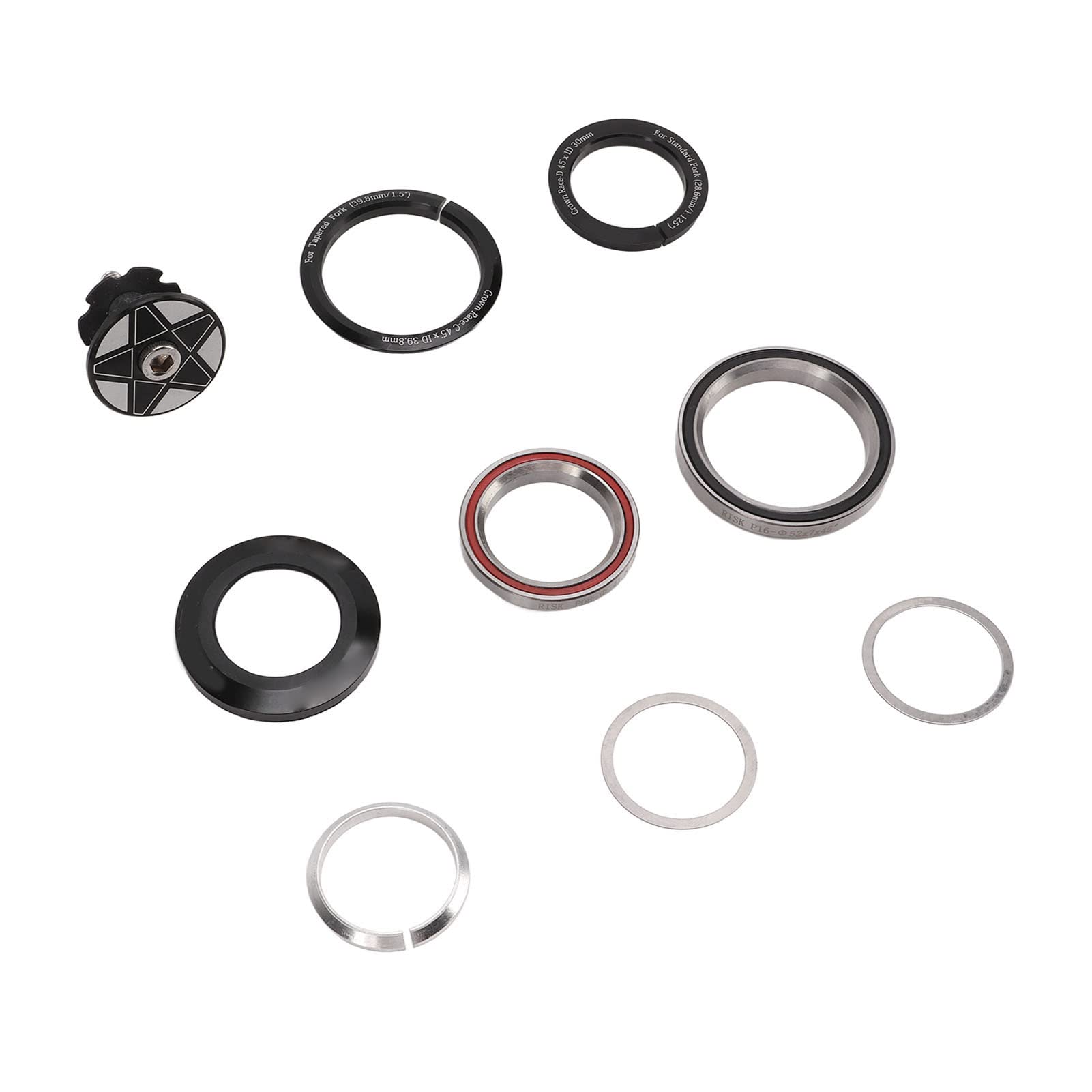 Uxsiya Headset Bearings, Tapered Headset Anodized Coloring for Road Bike