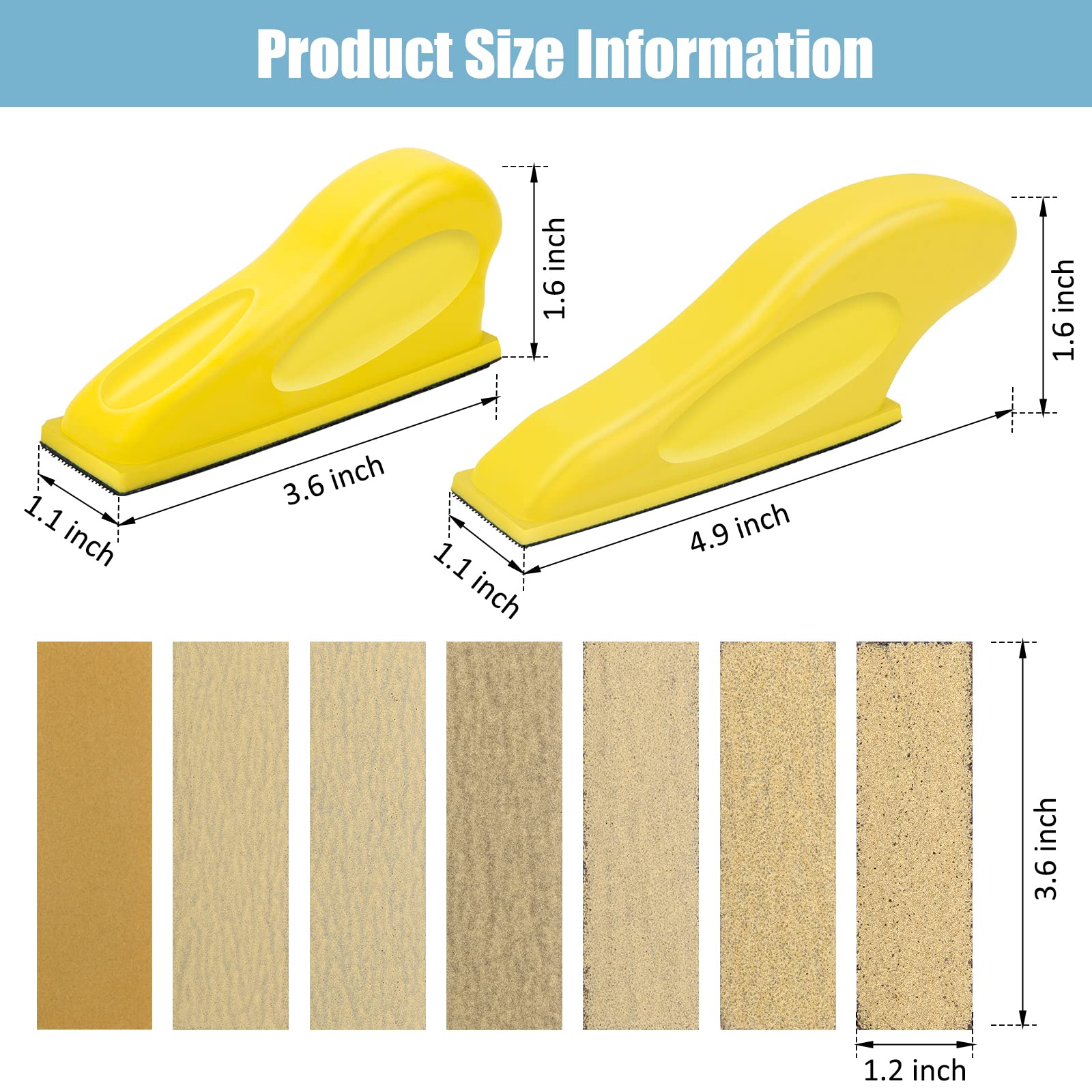 Windspeed 2+70 Pcs Mini Detail Sander, Finger Sanders for Wood Micro Sander for Detail Work Finger Sander for Crafts Small Projects, Include 40 60 80 120 150 220 400 Grit Sandpaper