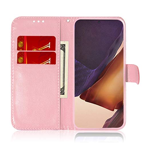 Mobile Phone Case Bag for Samsung Galaxy Note20 Ultra Solid Color Colorful Magnetic Buckle Horizontal Flip PU Leather Case with Holder & Card Slots & Wallet & Lanyard Back Cover Case (Color : Pink)