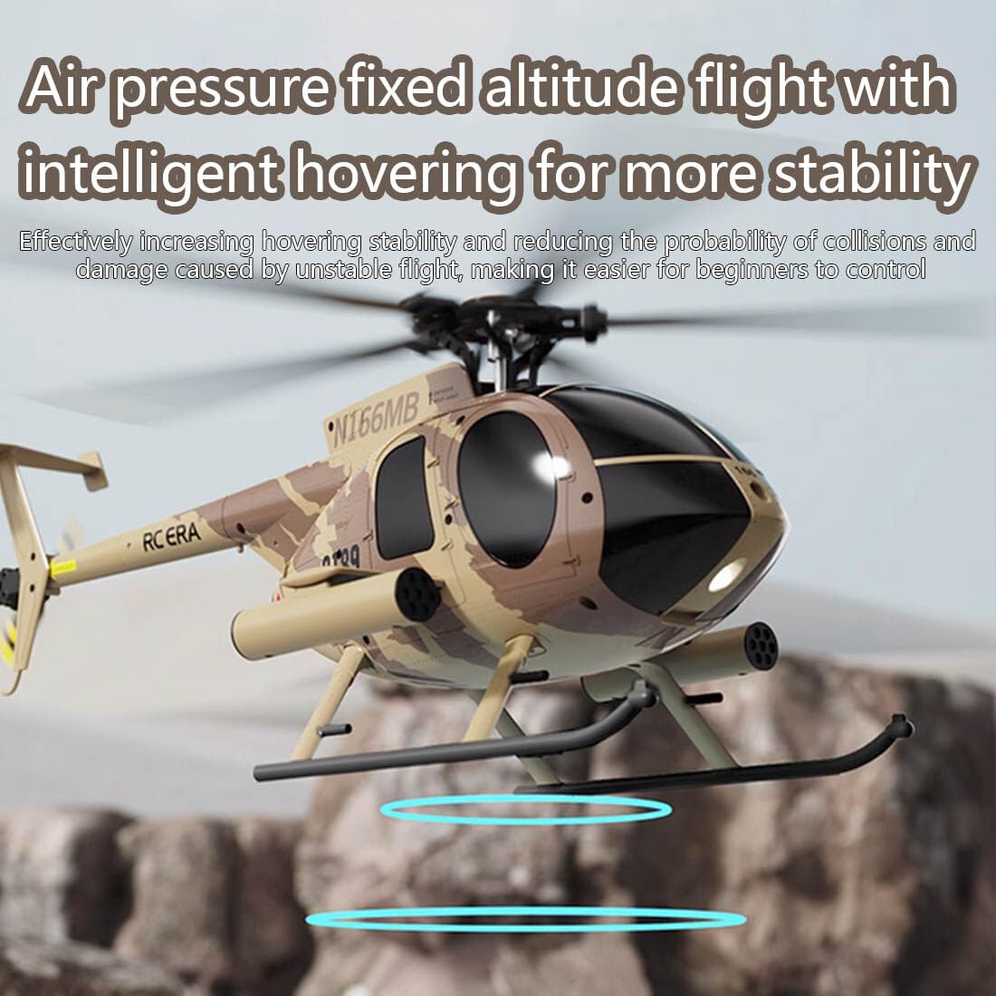 Newcomer MD500 C189 RC Helicopter, Aircraft Model 1/28 2.4G 4CH Single-Rotor Helicopter Model, Remote Helicopter Toys for Boys and Girls (RTF Version/Red and White)