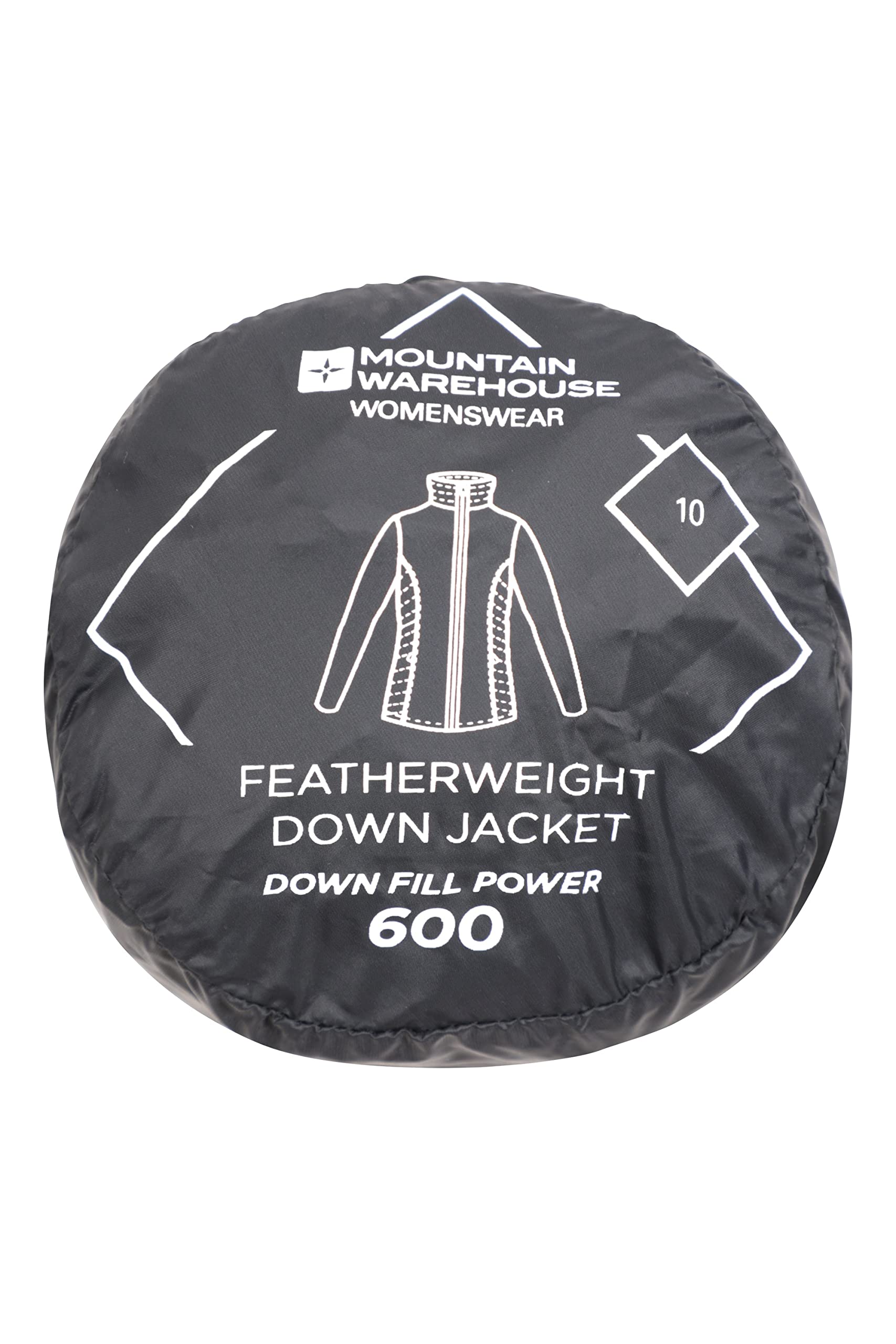 Mountain Warehouse Featherweight Down Womens Jacket - Rain Coat Black 12