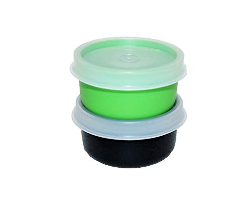 Tupperware Set of 2 Smidgets 1 Ounce Mini Containers Green Black