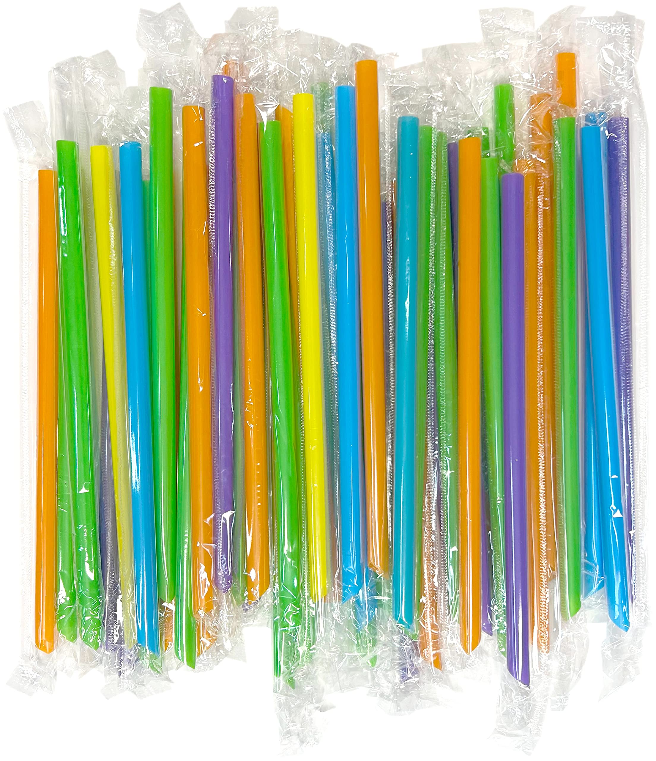 Wrapped Boba Straws (Neon, 100)