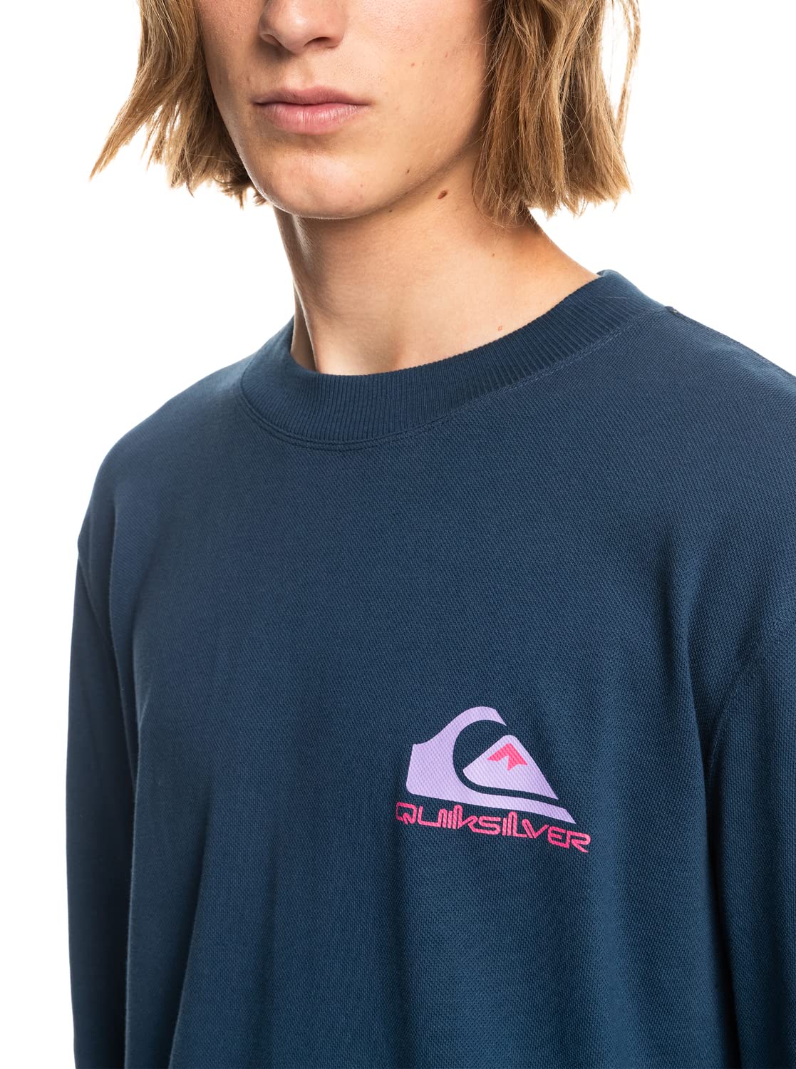 Quiksilver Men's Pique Long Sleeve Knit Shirt, Insignia Blue, Large