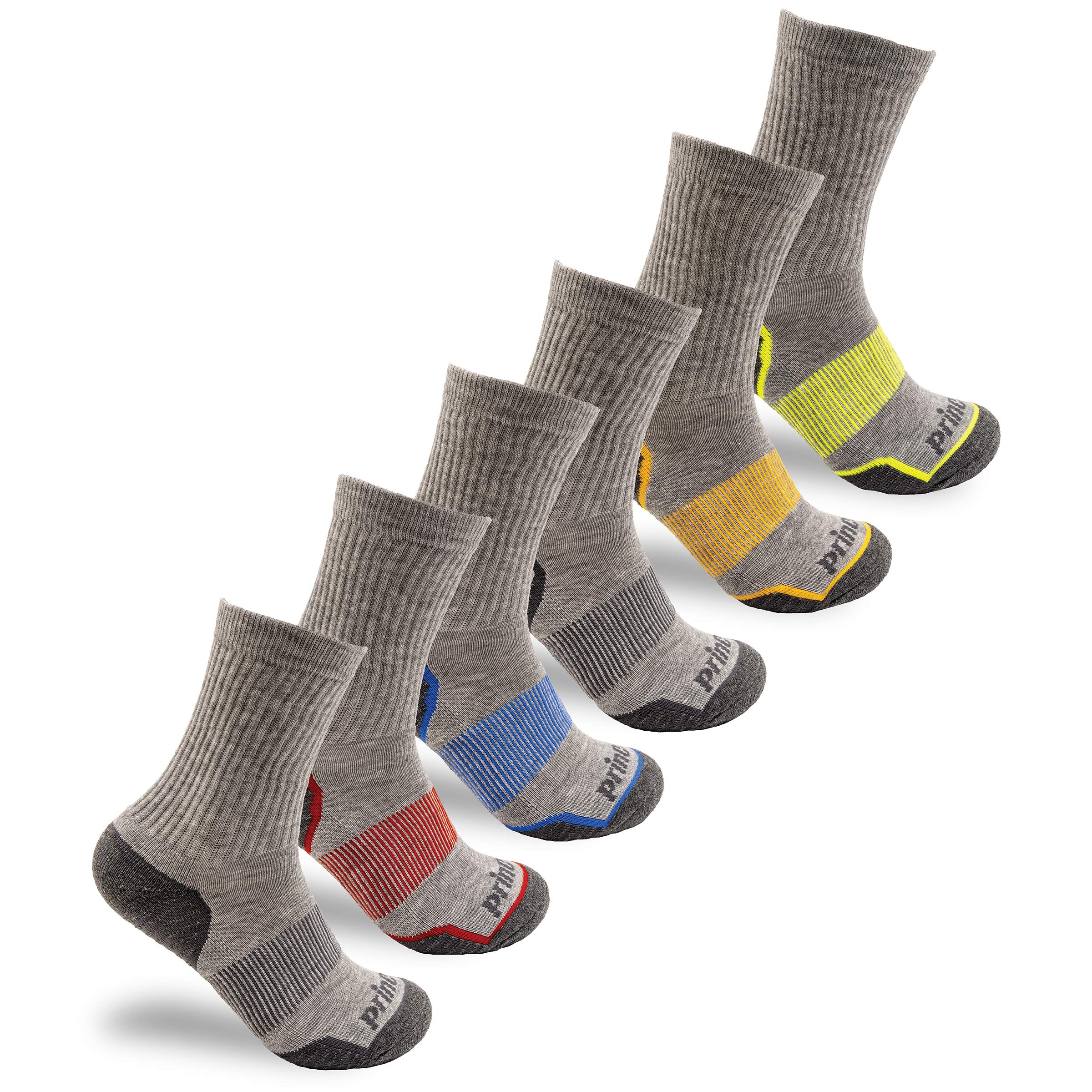 Prince Boys' Crew Length Athletic Socks with Cushion for Active Kids (6 Pair Pack)…