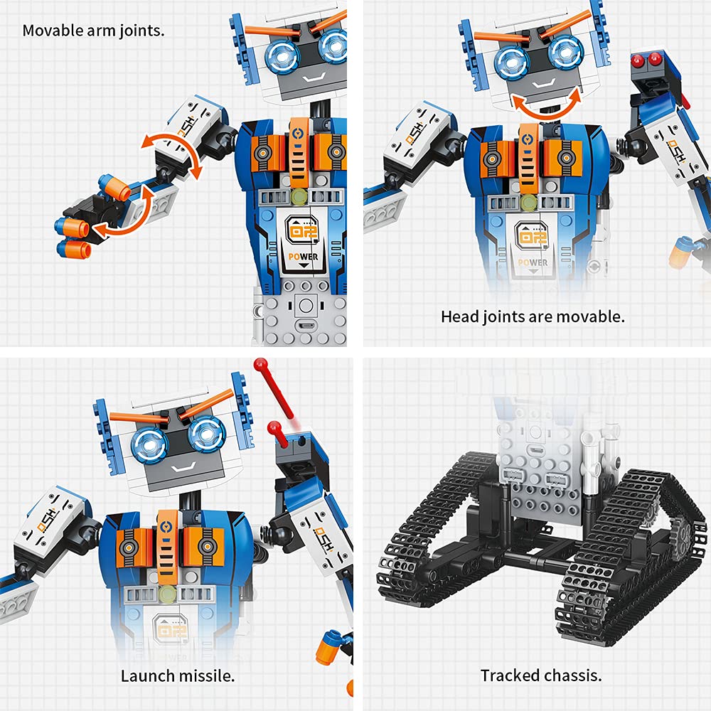 Ulanlan Remote Control Robot Building Blocks Set Mechanic Gear Education Kit, Engineering STEM Building Toys, Robot Building Kit, Best Birthday Gift for Kids, Adults and Teens 408PCS