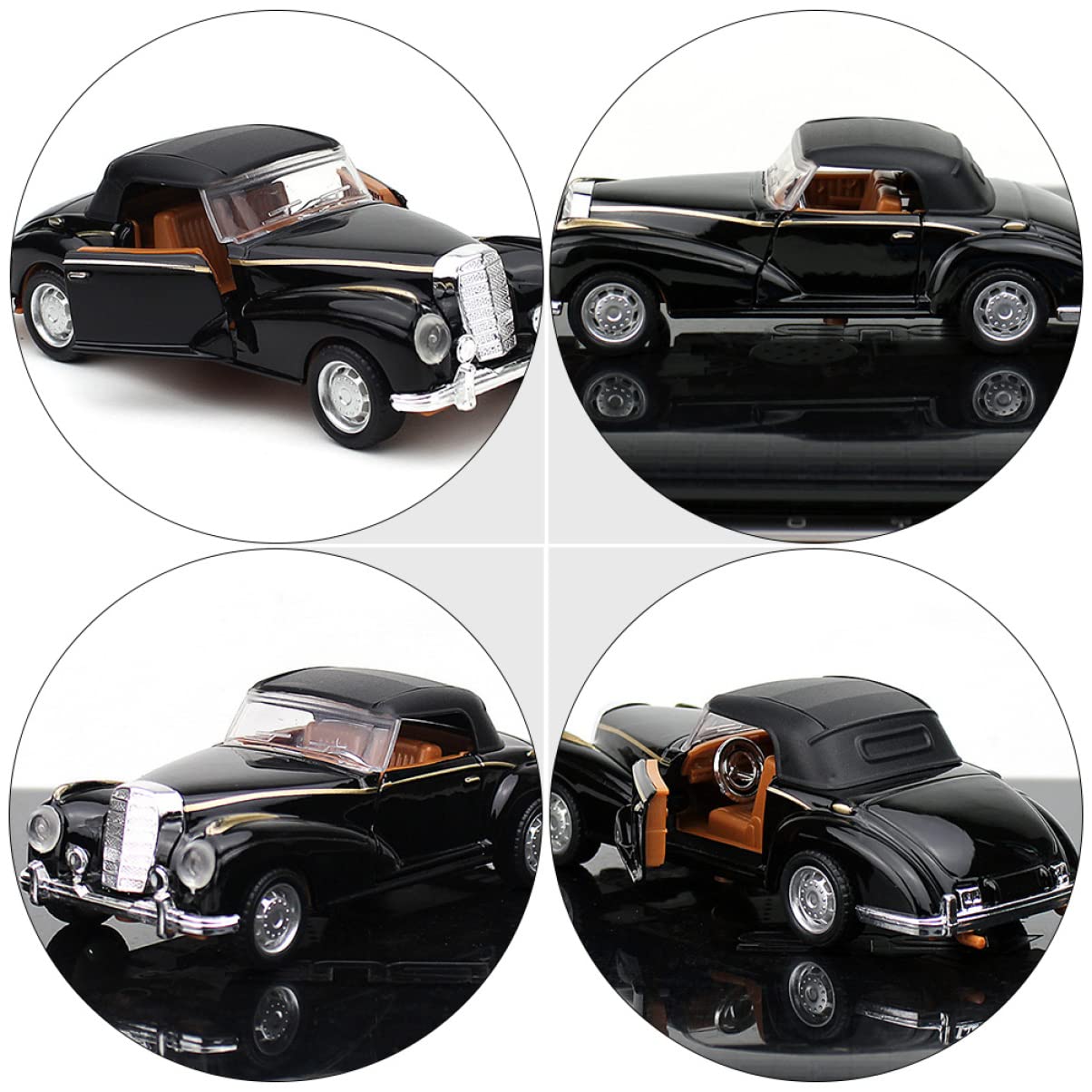 Toyvian Vintage Car Model die- cast car Model Retro car Model Vehicle Model Toy Metal Antique Pullback