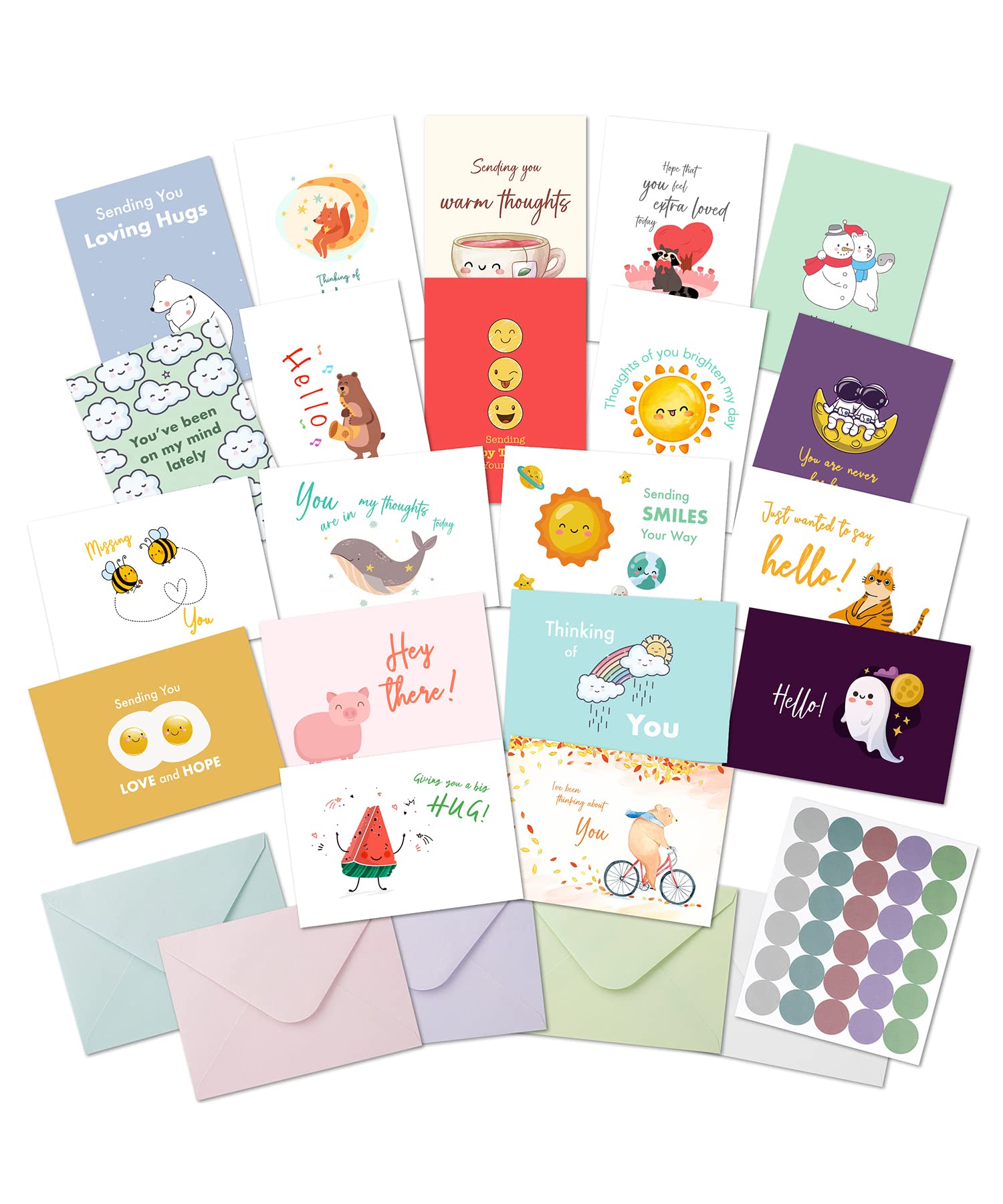 Mr. Pen- Thinking of you cards with envelopes, 20 Unique Design, Large 5āx7ā, Thinking of You Card, Blank Inside, Greeting Cards Thinking of you, Encouragement Cards, Note Cards with Envelopes