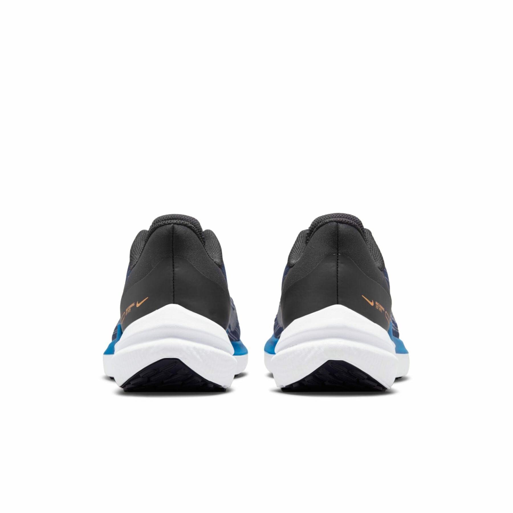 Nike Mens Air Winflo 9 Running Shoe, Obsidian/Dk Marina Blue-Black, 10.5 M US