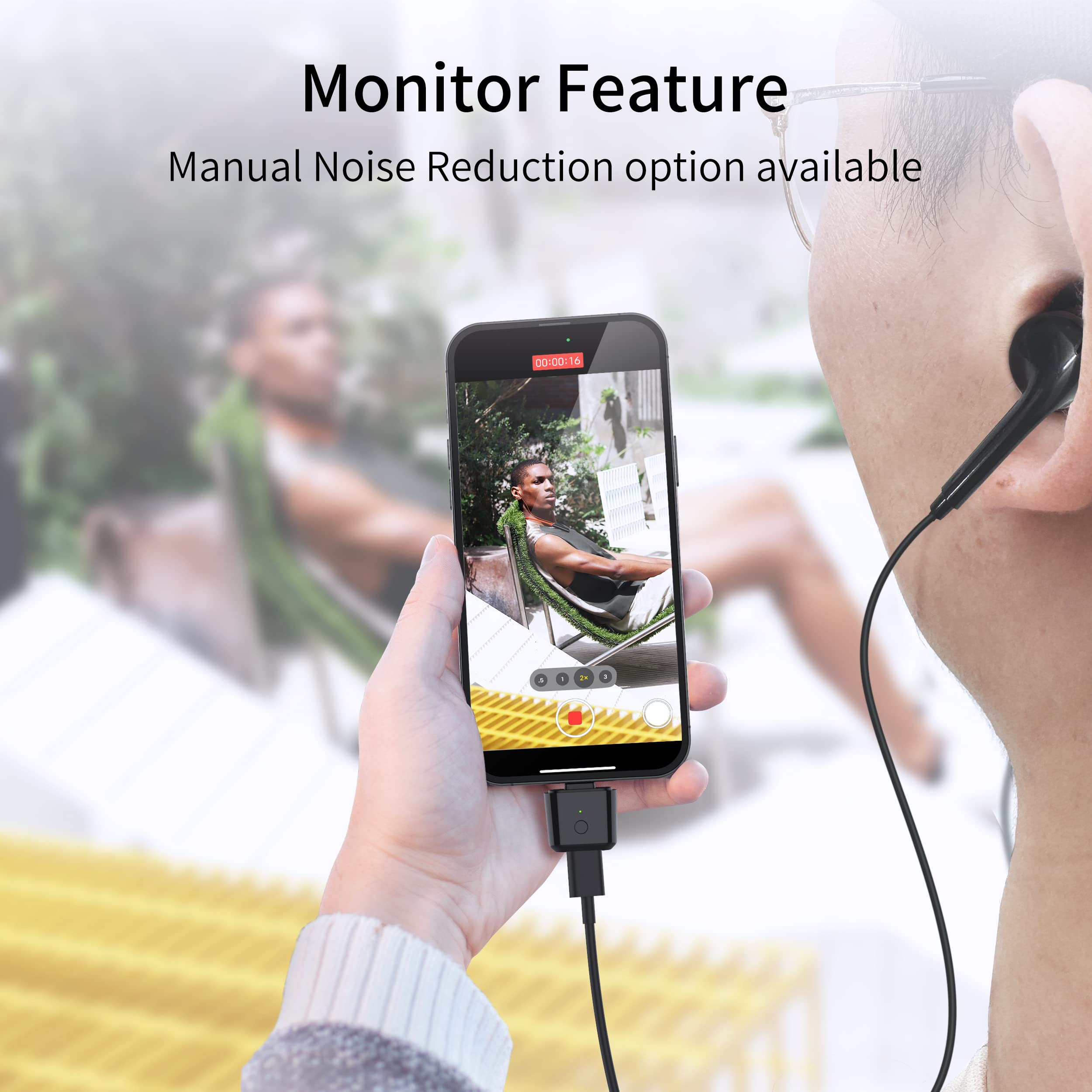 TPHOMALA Wireless Neckband Microphone, Bluetooth Headphones with Microphone for iPhone,Android, iPad,Laptop,Record.vlog.