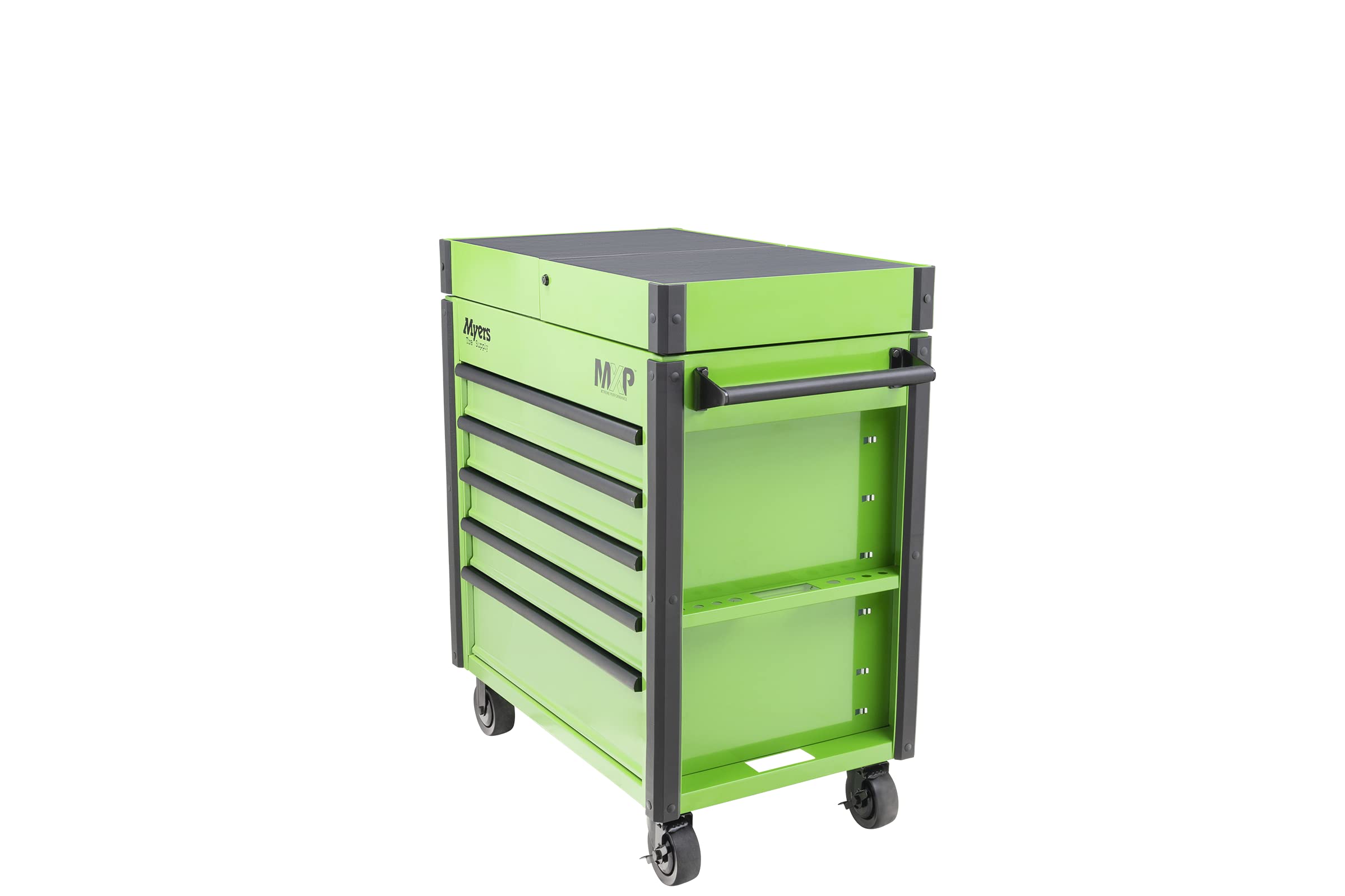Myers Tire Supply MXP Tool Chest, Heavy Duty Rolling Tool Box, 5 Drawer Cart with Top Storage Compartment, Locking System, & Power Strip, Tool Organizer for Mechanics & DIY (Slide Top)