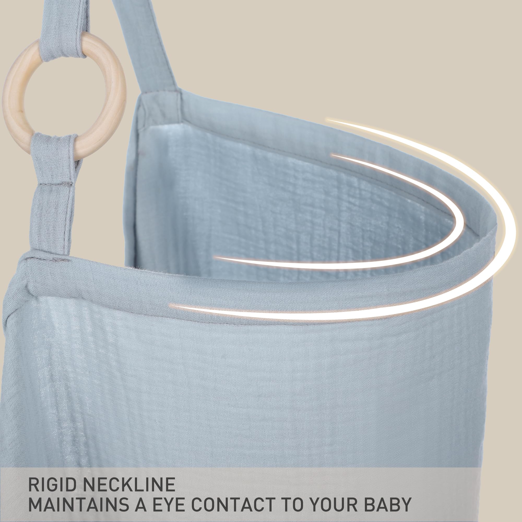 Romart Muslin Nursing Covers for Breastfeeding: 2 Pack Privacy Breathable Cotton Breastfeeding Apron with Rigid Hoop and Adjustable Strap, Multi Use for Stroller Cover