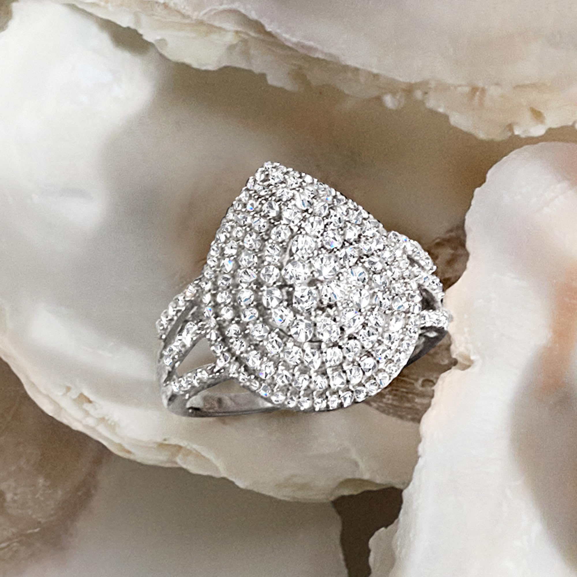 Ross-Simons 1.00 ct. t.w. Diamond Pear-Shaped Ring in Sterling Silver. Size 7