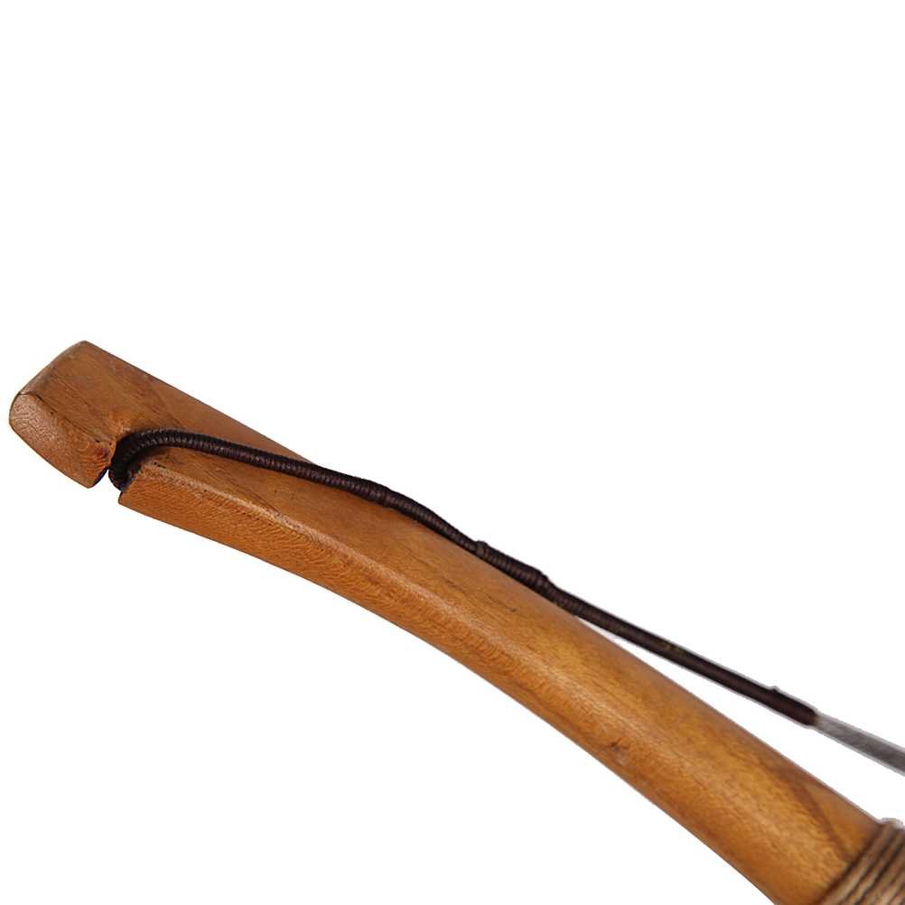 PG1ARCHERY Traditional Archery Recurve Bow Longbow Basic Handmade Pig Leather Horsebow Long Bow Left and Right Handed for Hunting Practice Target 65lbs