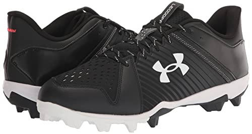 Under Armour Men's Leadoff Low Rubber Molded Baseball Cleat, (001) Black/Black/White, 7