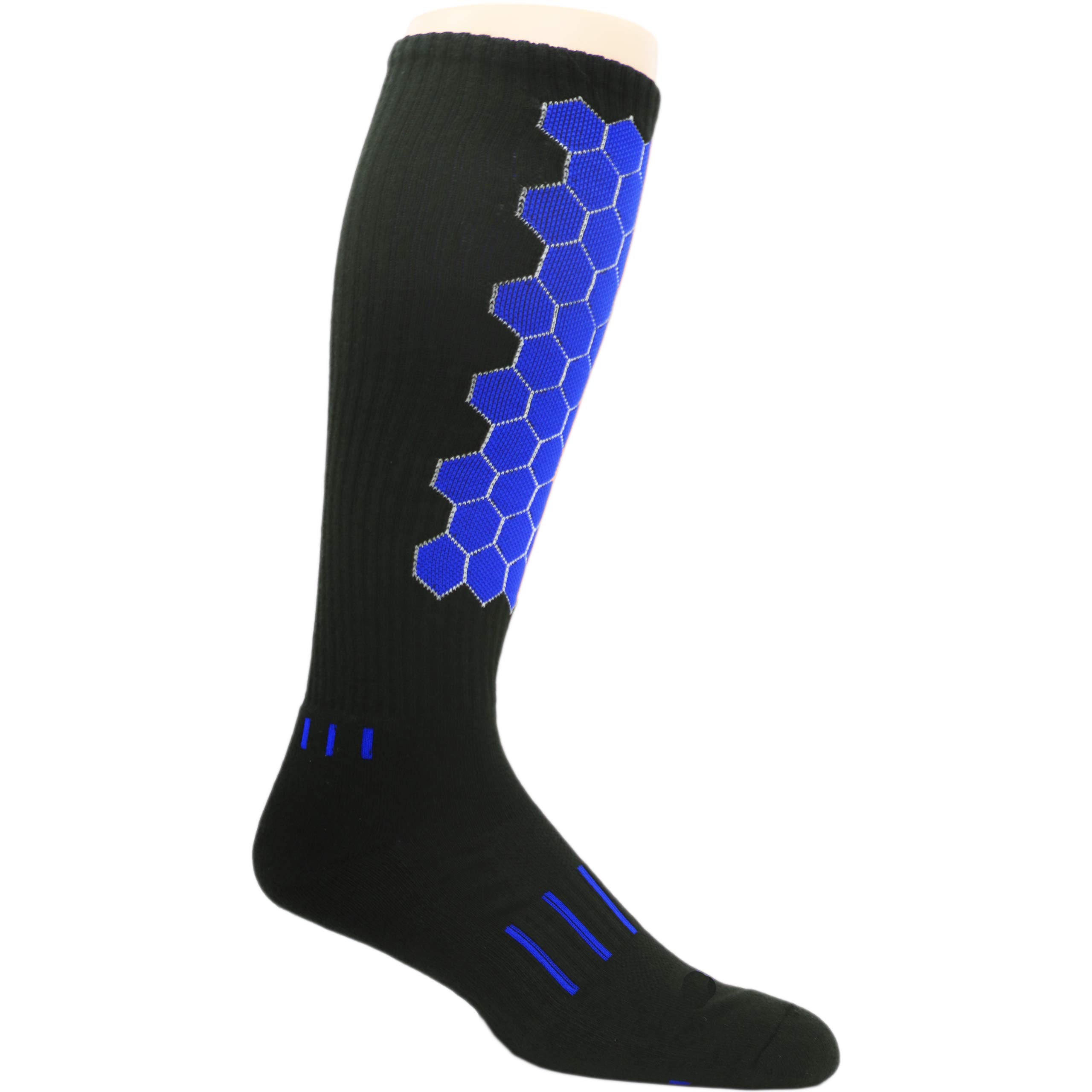 MOXY Socks Black with Blue Helix Deadlift Fitness Knee-High Socks