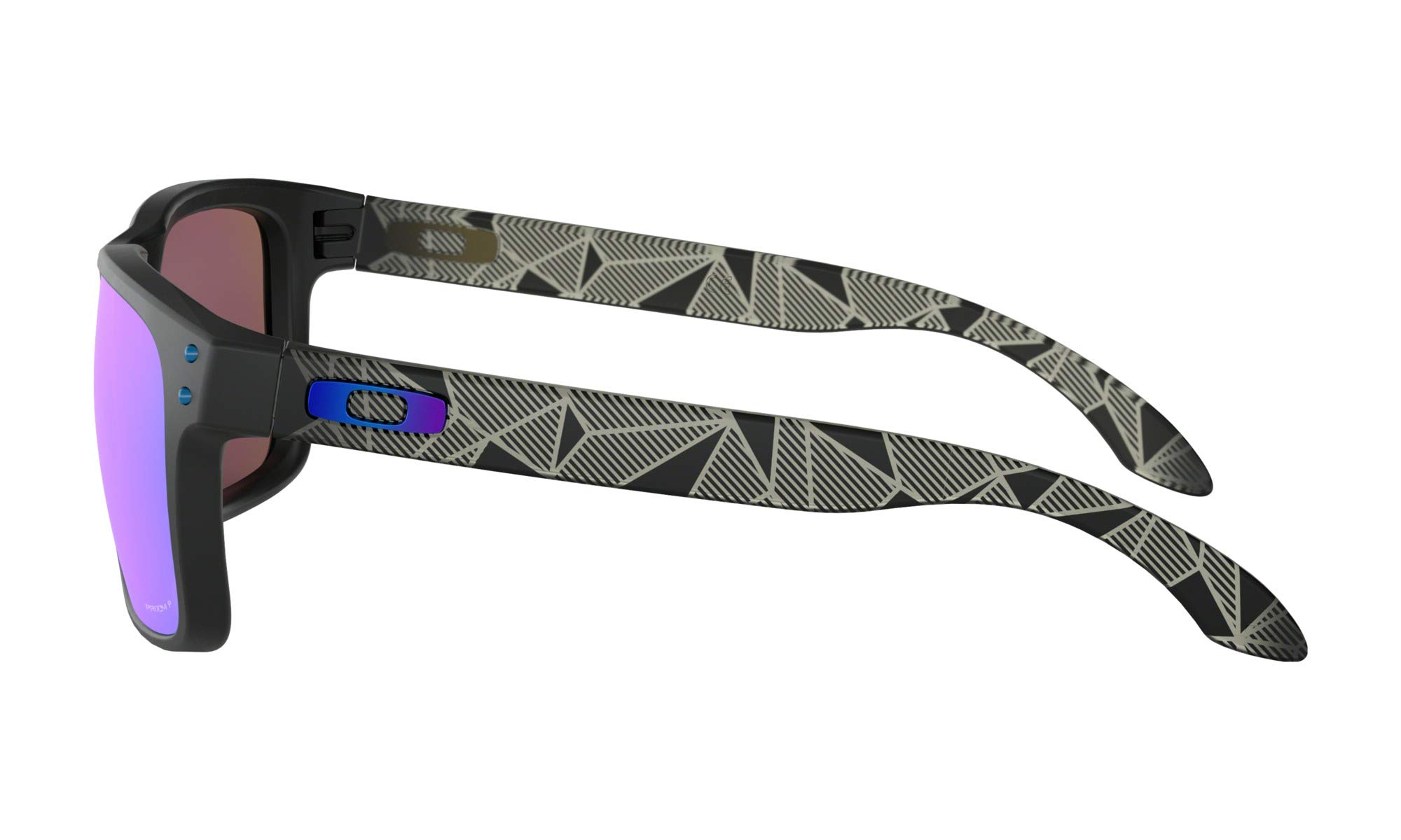 Oakley Holbrook Sunglasses (Matte Black Prizmatic Frame, Prizm Sapphire Polarized Lens) with Country Flag Microbag, Casual