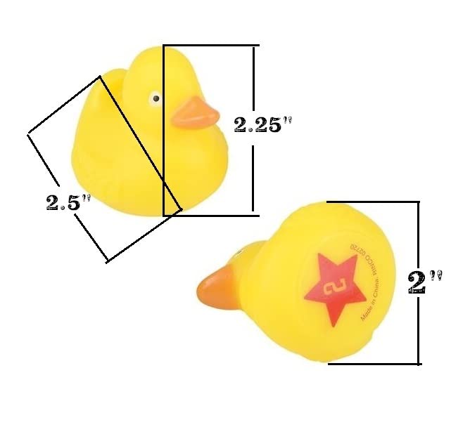 Yellow Rubber 2.5" Ducky Matching Game (20 Pack) 1 to 10 Numbers. Soft Rubber Duckies. (10 starred & 10 unstarred) Memory Game for Kids. Fun Educational Learning Toy Preshcoolers Develops Memory