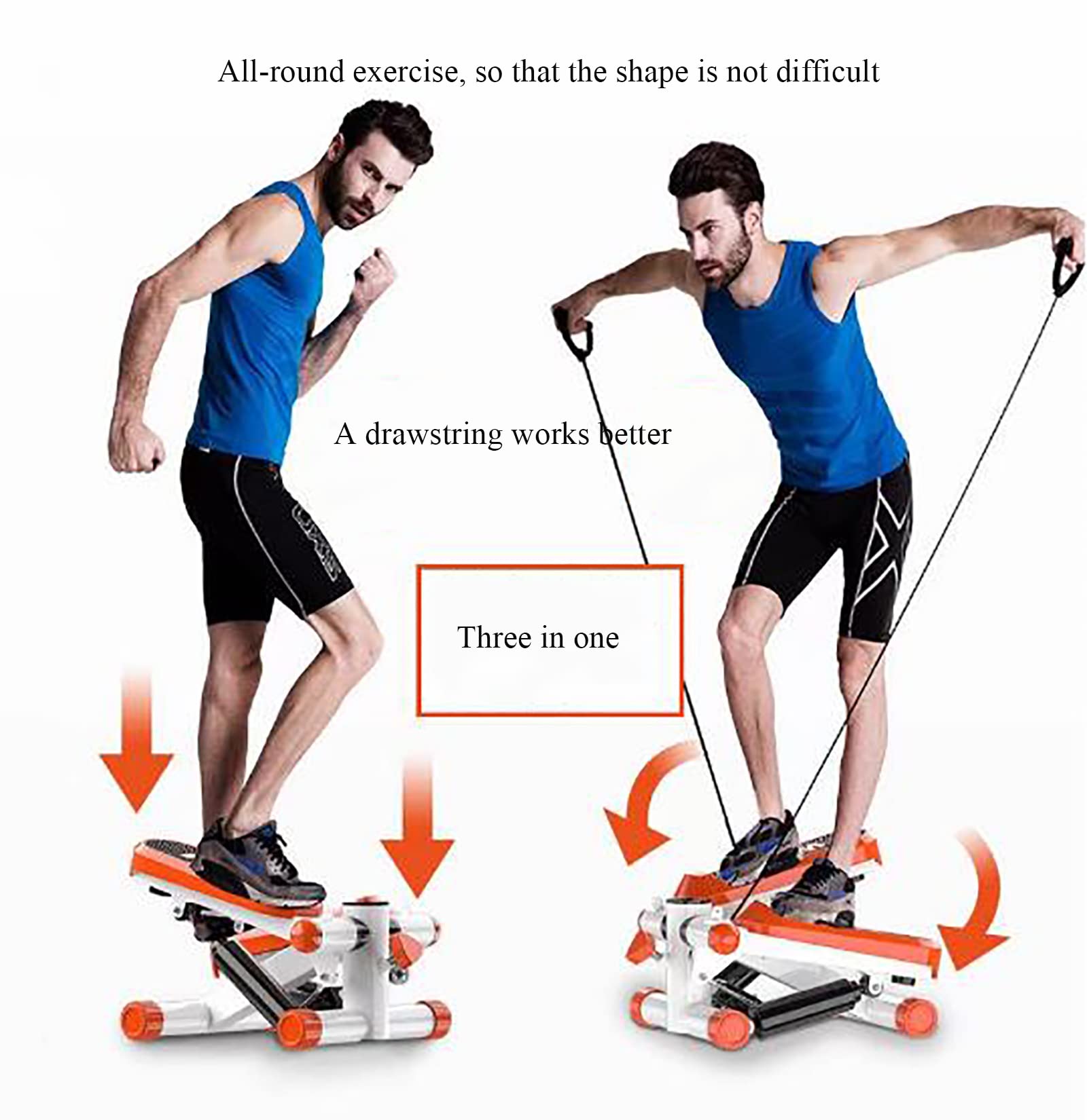 USBBAG Fitness Exercise Stepping Machine, Portable Mini Stair Stepper for Home with LCD Monitor,Portable Stair Stepper for Exercise (A)