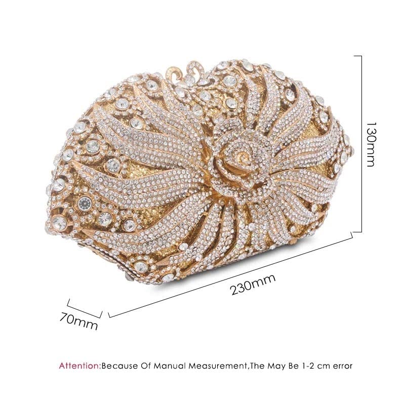 ZHUHW Hollow Out Diamond Crystal Women Evening Clutch Bag Handbags Purse Shoulder Package