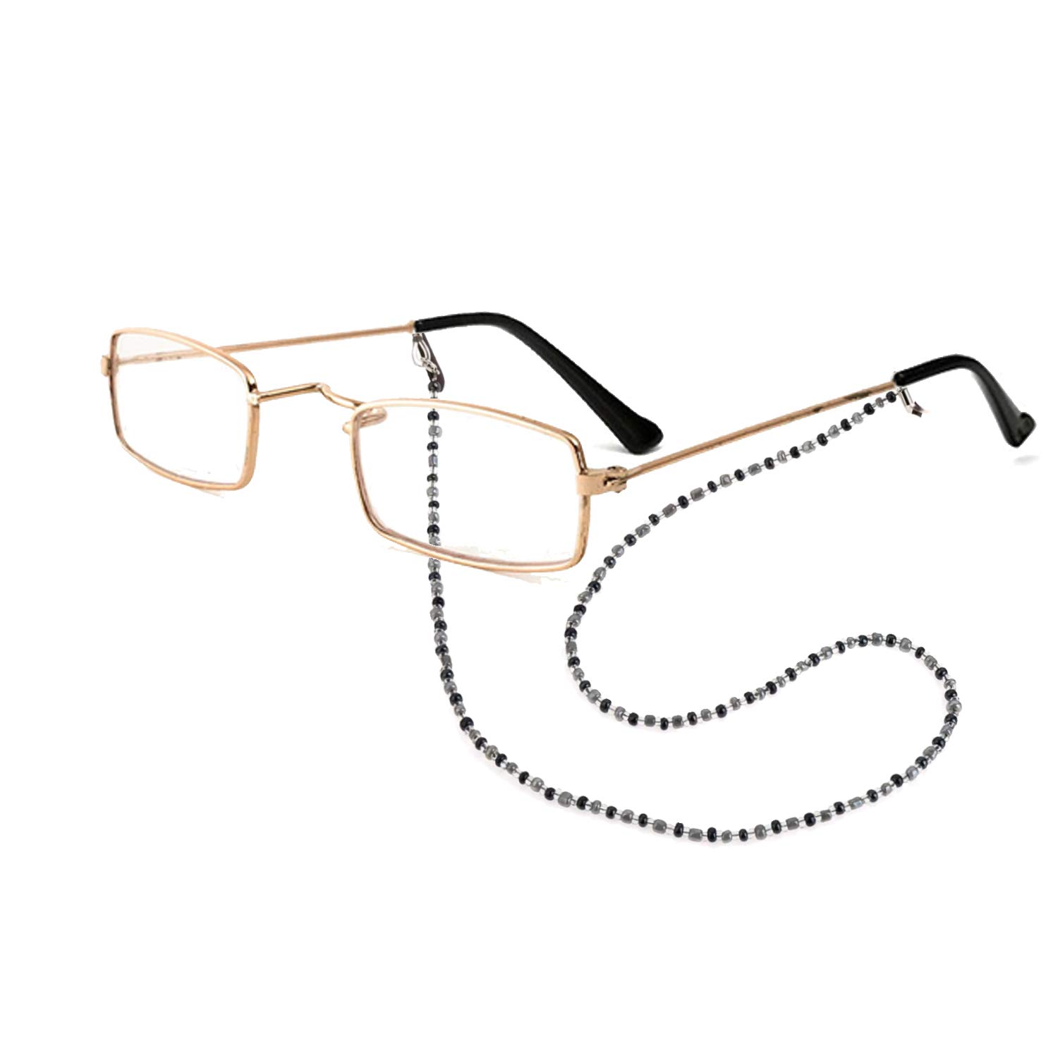 qnprt Old Lady Cosplay Set - Grandmother Wig, Wig Cap,Madea Granny Glasses, Eyeglass Chains Cords Strap, Pearl Beads (Style2-1)