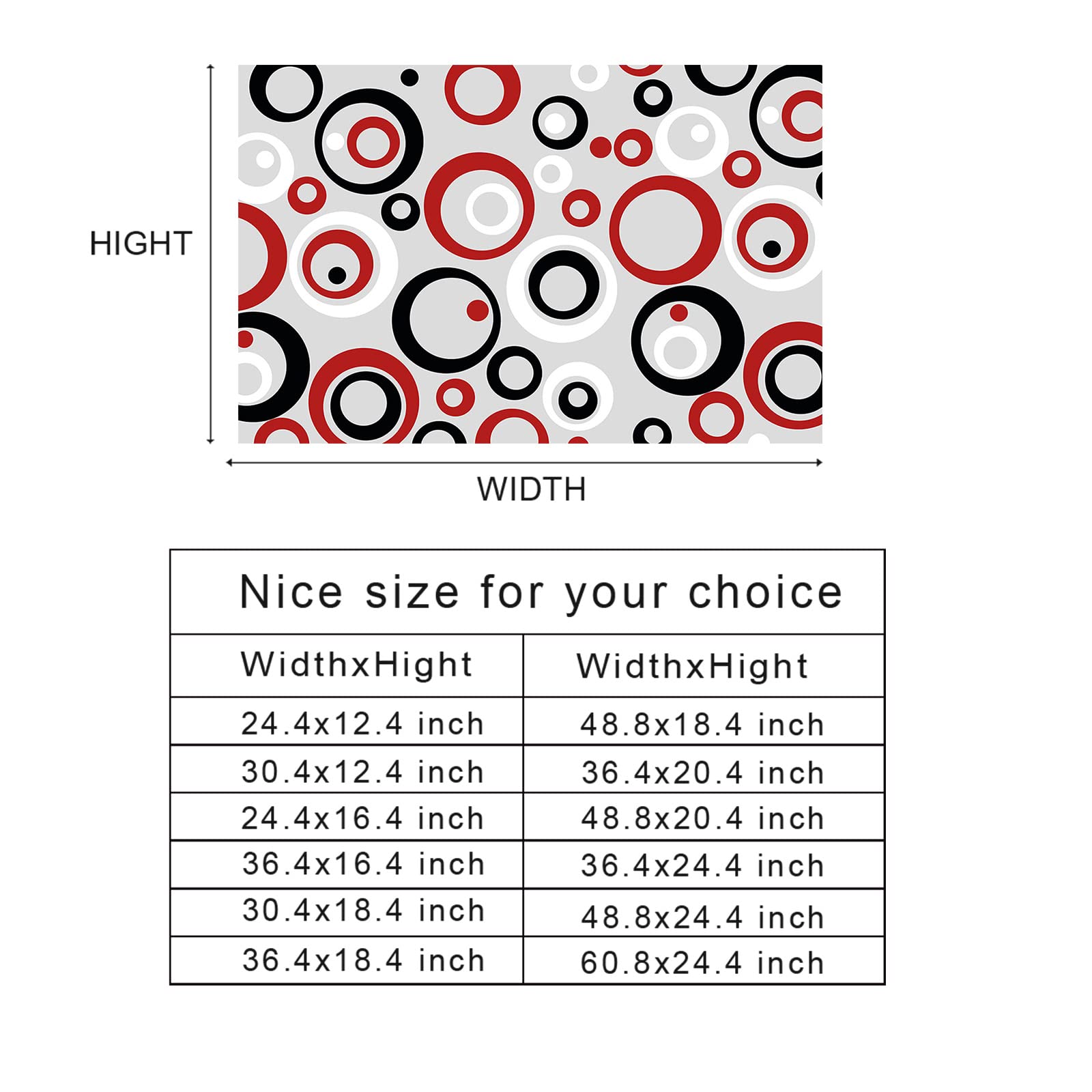 Modern Art Aquarium Background Poster Fish Tank Background for Fish Tank Backgrounds Wallpaper Decoration 16.4x24.4 inch Geometric Circle Black Red and White Texture